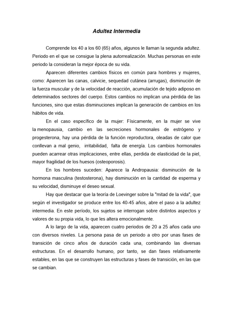 Adultez Intermedia | PDF | Menopausia