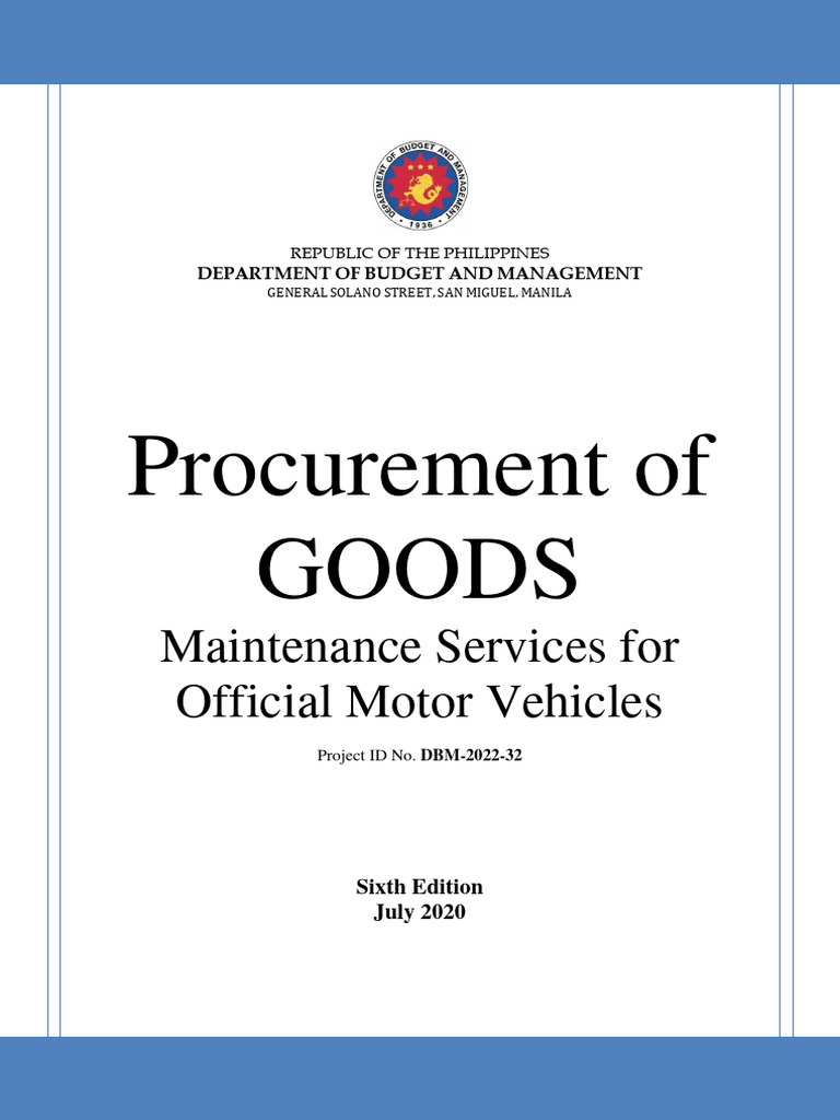 Bid Docs Maintenance Services For Official Motor Vehicles Final | PDF | Procurement | Notary Public