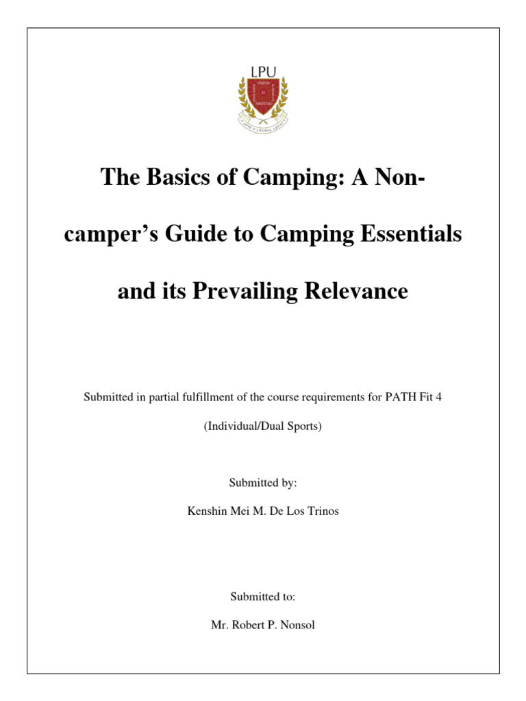BASICS OF CAMPING | PDF | Camping | Tent