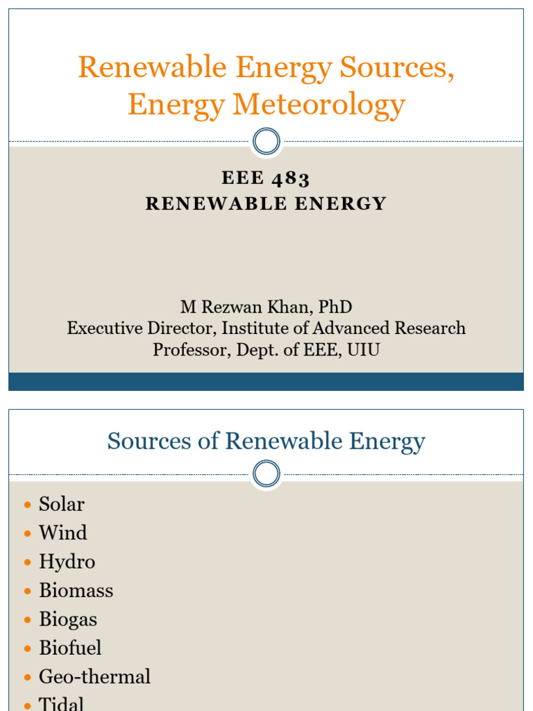 EEE 483 (Energy Meteorology) | PDF