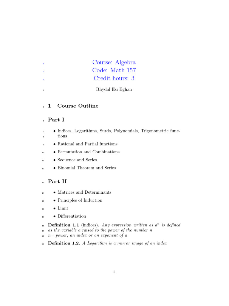 Lecture Notes Algebra | PDF | Polynomial | Multiplication Lecture Notes Algebra | PDF | Polynomial | Multiplication