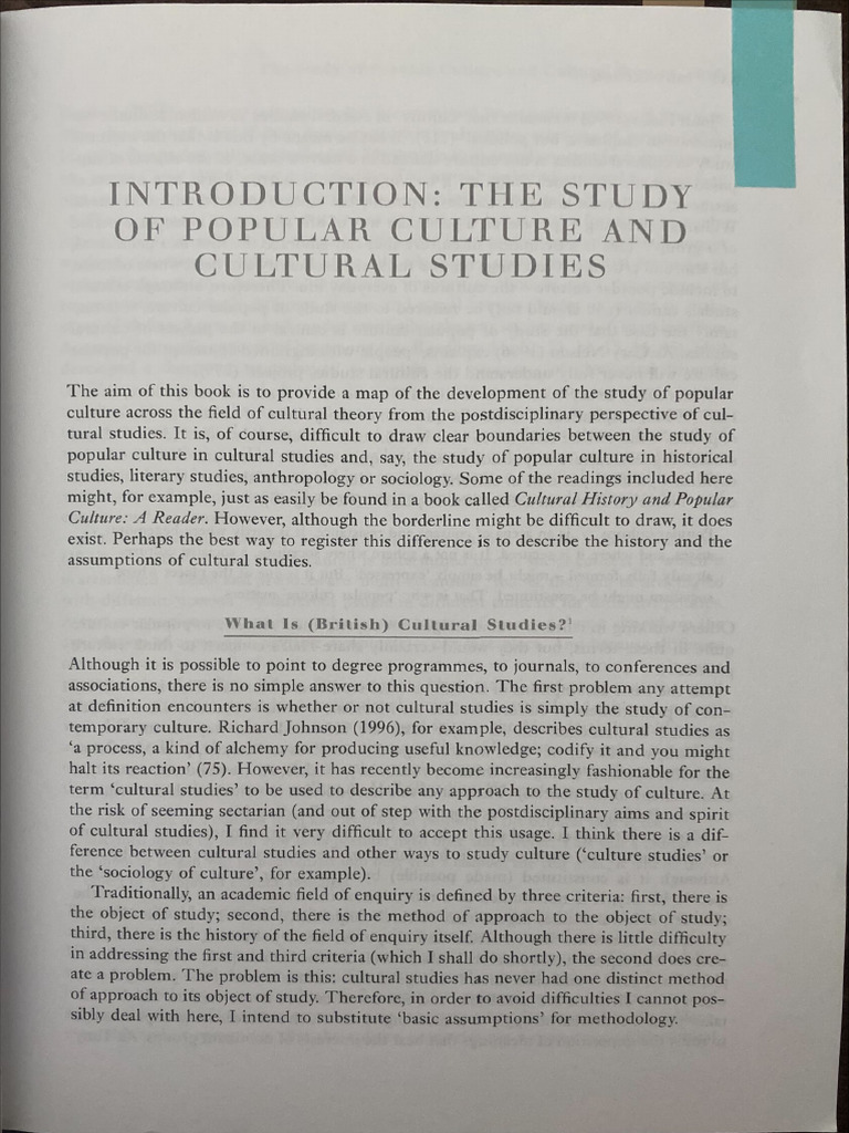 Cultural Theory and Popular Culture | PDF