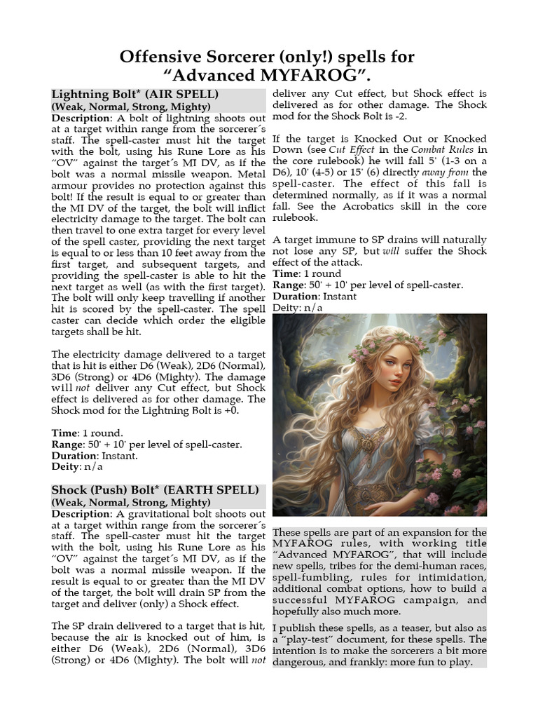 Offensive Spells For Sorcerers Only | PDF | Military Technology