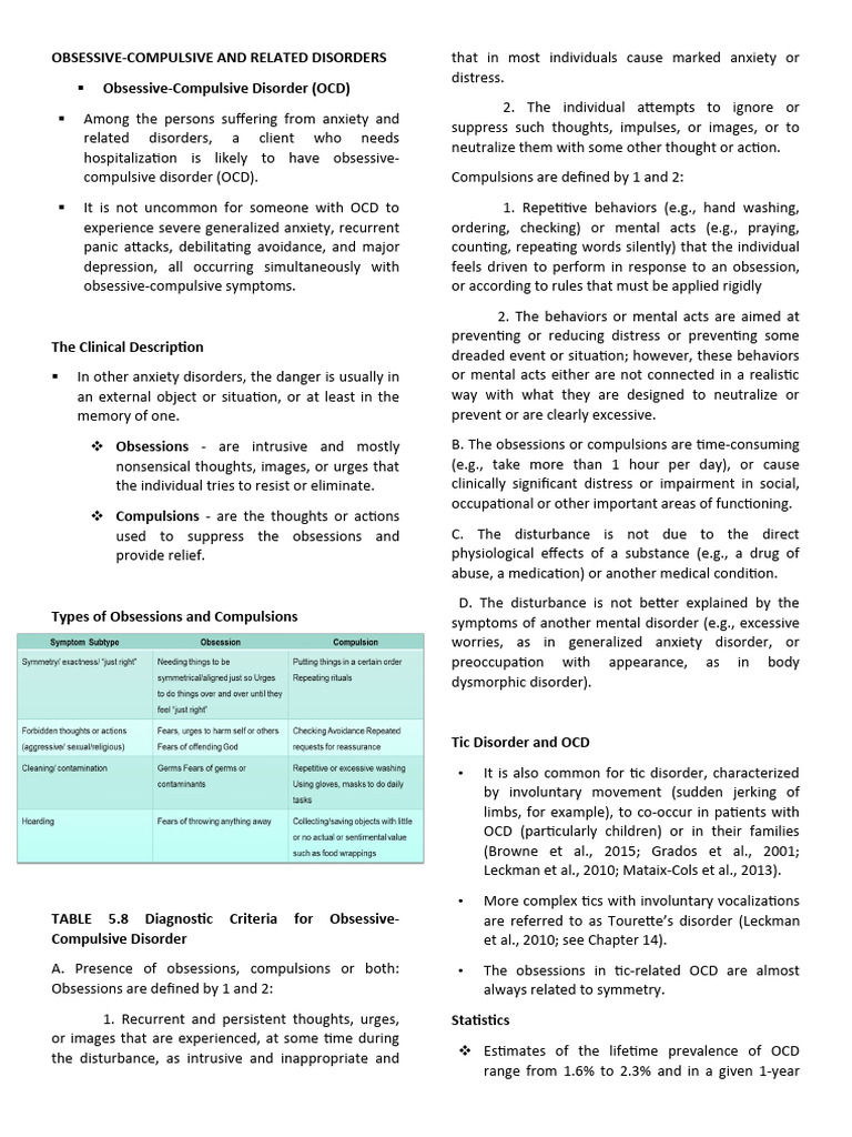 Ocd | PDF | Obsessive–Compulsive Disorder | Anxiety Disorder