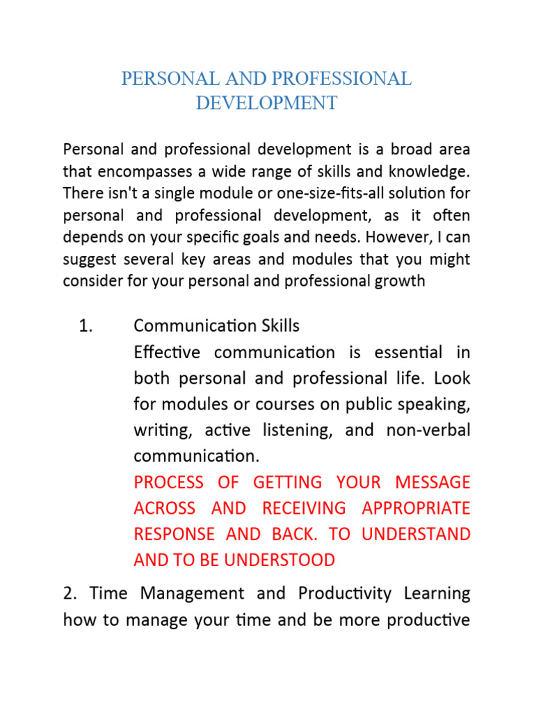 Essential Skills for Personal Growth | PDF | Psychological Resilience ...