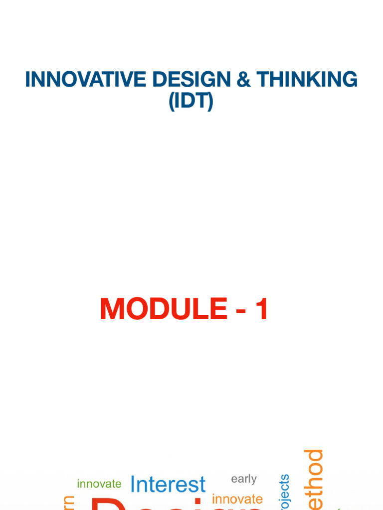 IDT Module 1 | PDF | Design Thinking | Thought