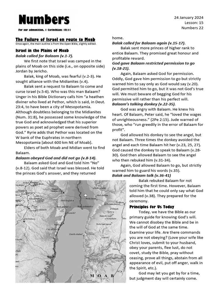 Numbers 22 A4 | PDF | Old Testament Books | Torah Books