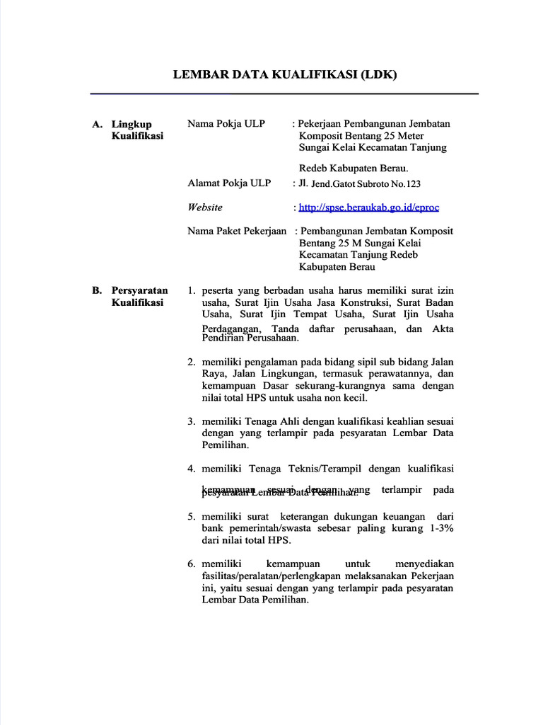 PDF Lembar Data Kualifikasi - Compress | PDF | Komputer