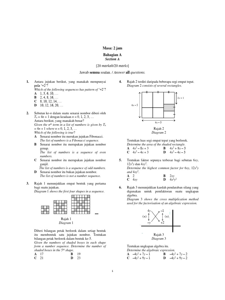 T2 UPSA (Soalan) | PDF