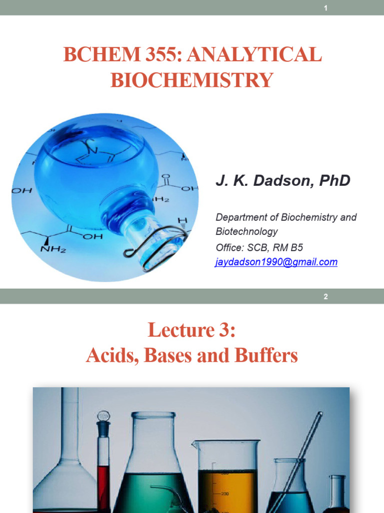 Acids, Bases and Buffers | PDF | Acid | Acid Dissociation Constant