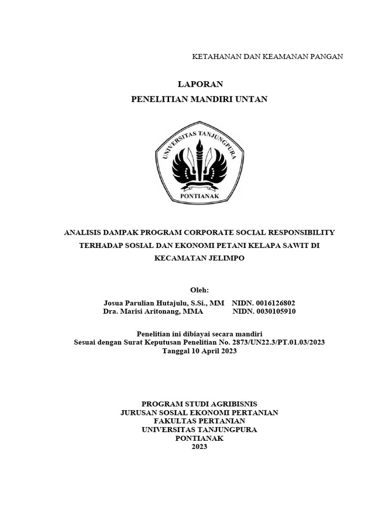 Laporan Penelitian (Tanda Tangan Halaman Pengesahan) | PDF