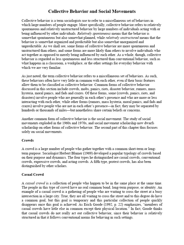 Understanding Collective Behavior Types | PDF
