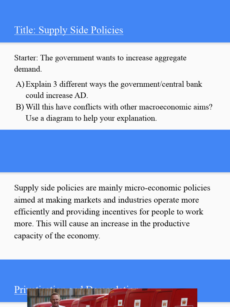 Supply Side Policies | PDF | Supply Side Economics | Labour Economics