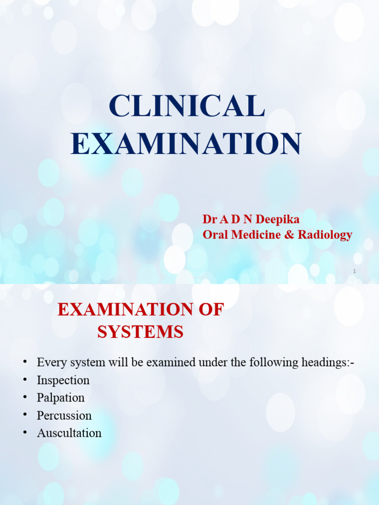 Clinical Examination | PDF