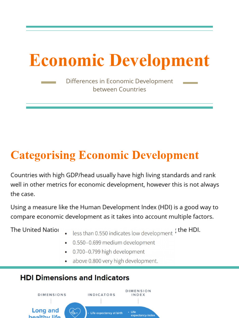 Economic Development Differences Explained | PDF | Economic Development ...