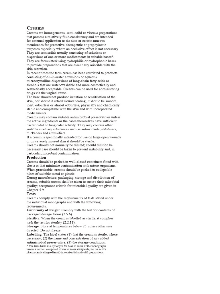 Creams | PDF | Wellness