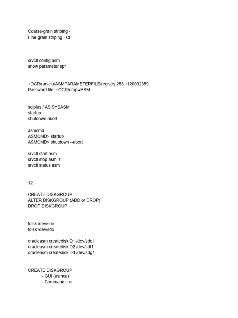 ASM Architecture ASM Disk Group Administration | PDF | Secure Shell | Dos
