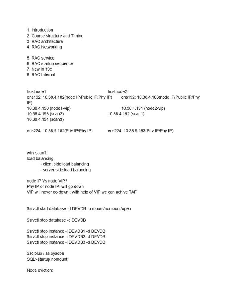 Demo Session RAC Course Details RAC Architecture RAC Networking | Download Free PDF ...
