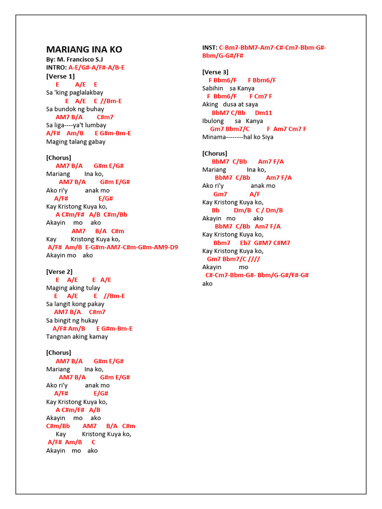 Mariang Ina Ko | PDF