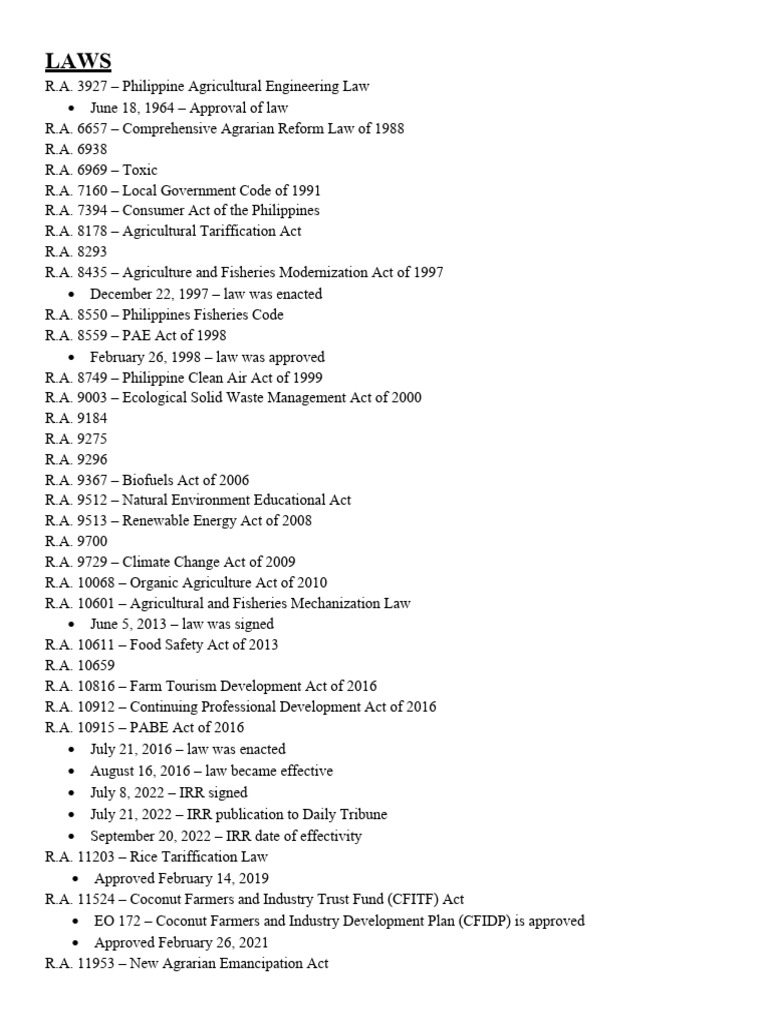 Laws, Acronyms, Dates | PDF | Science & Mathematics