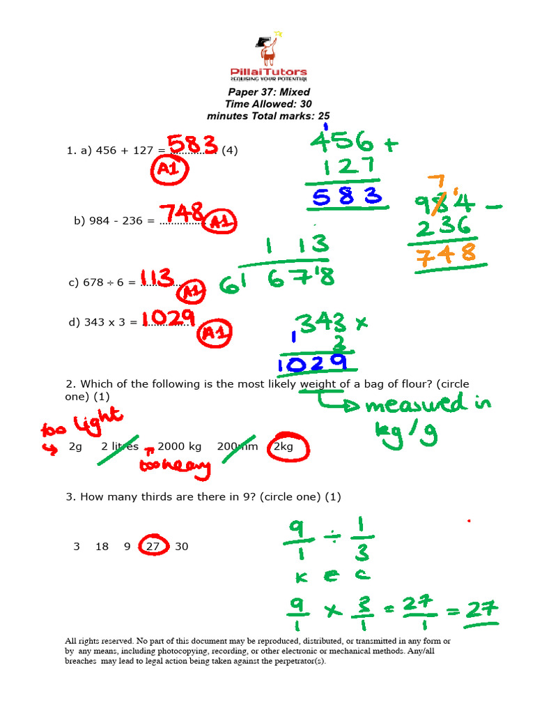 Maths Paper 37 Worked Solutions | PDF | Mathematics