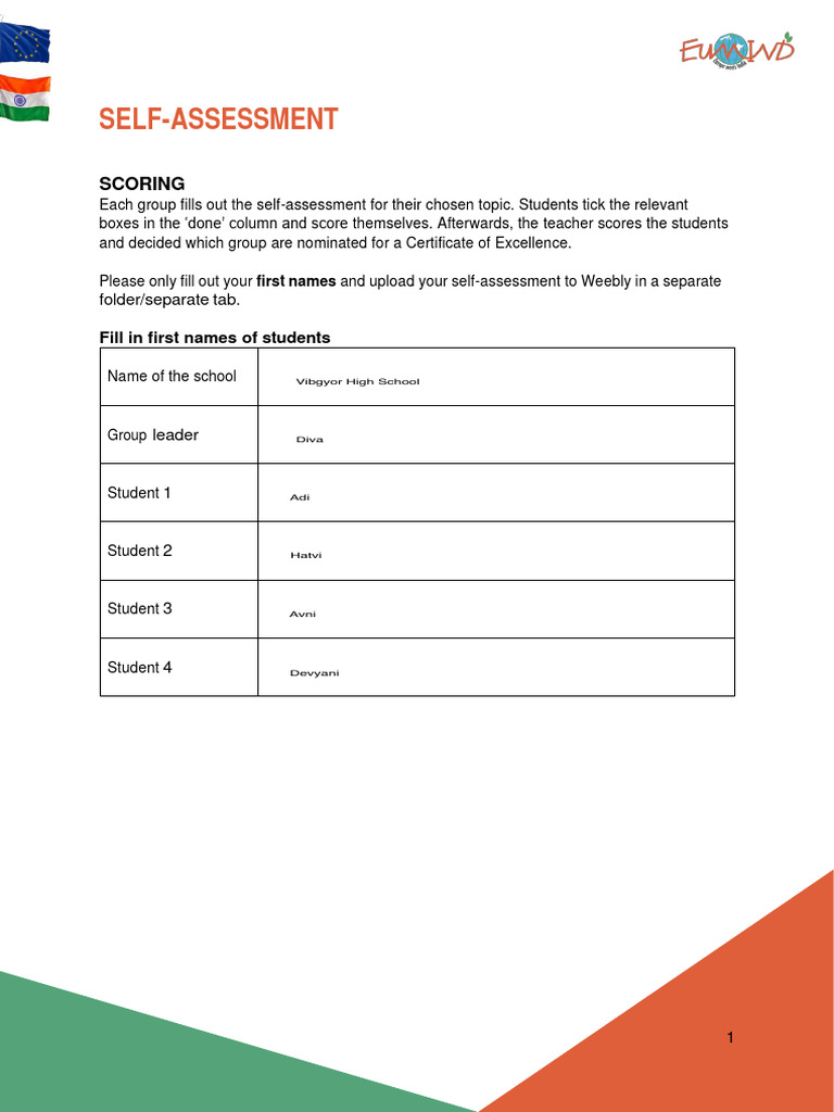 Art Harmony Self Assessment Form-Diva | PDF
