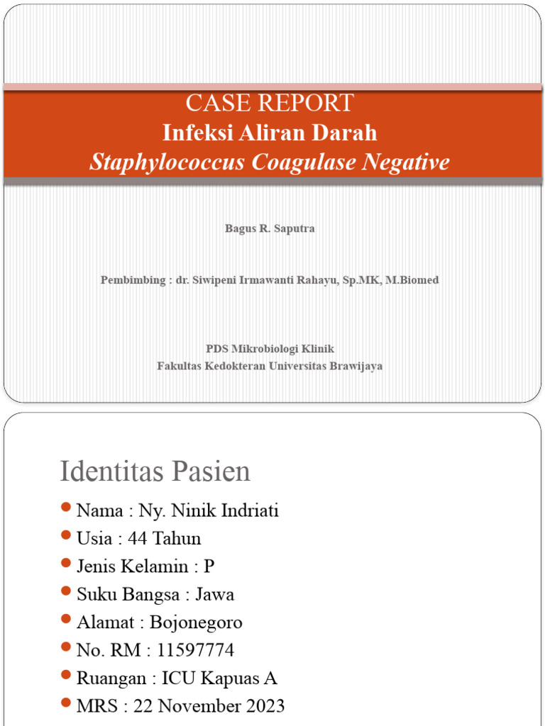Infeksi Aliran Darah: Staphylococcus Epidermidis | PDF