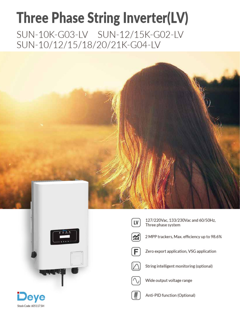 Deye On Grid 10KW Data Sheet BIS Approved | PDF | Mains Electricity ...