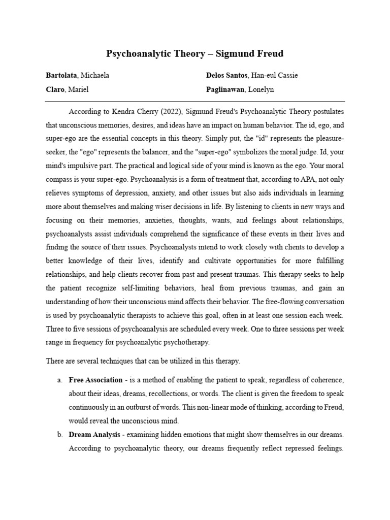 Script Psychoanalytic Therapy | PDF | Psychoanalysis | Id