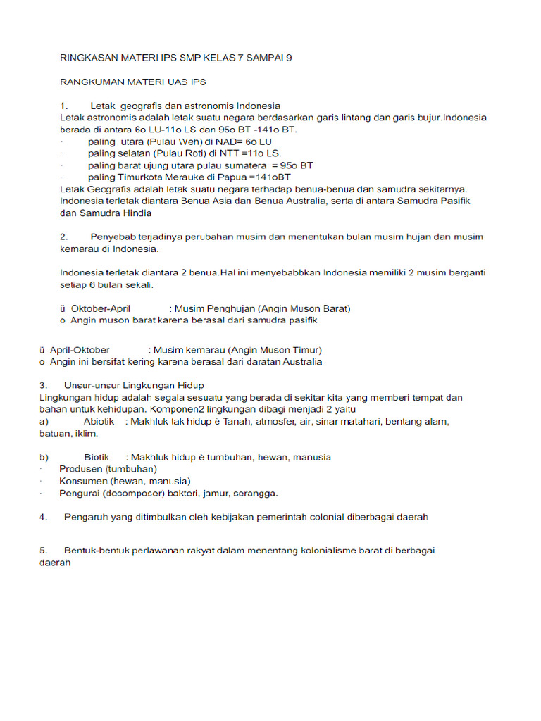 Rangkuman Materi Ips | PDF