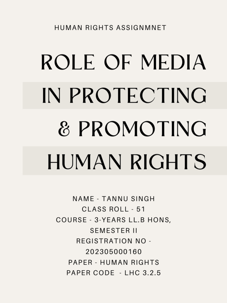 Role of Media in Protecting Human Rights | PDF