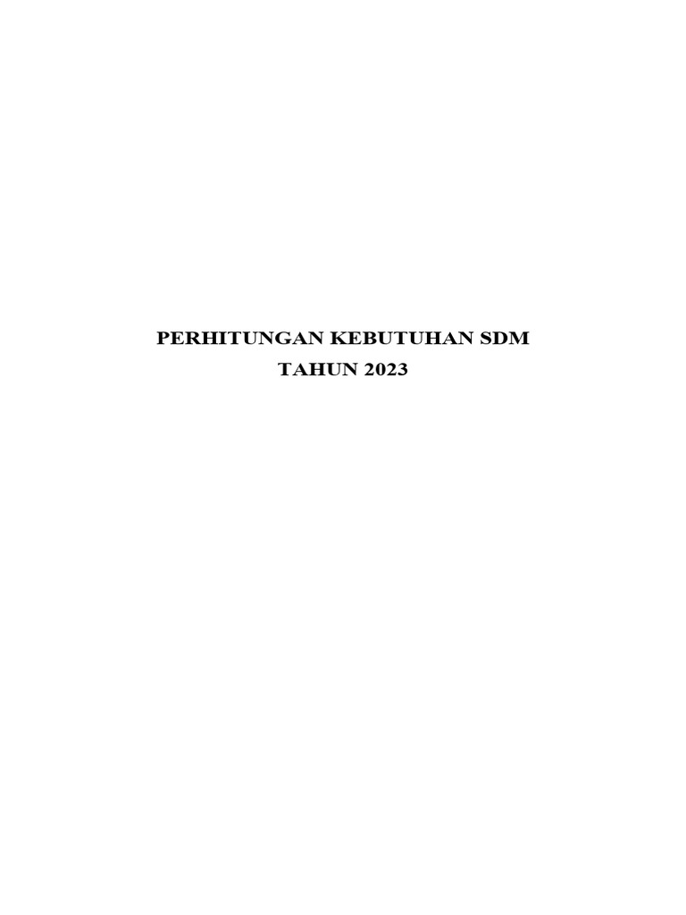 Perhitungan Kebutuhan SDM OK 2023 | PDF