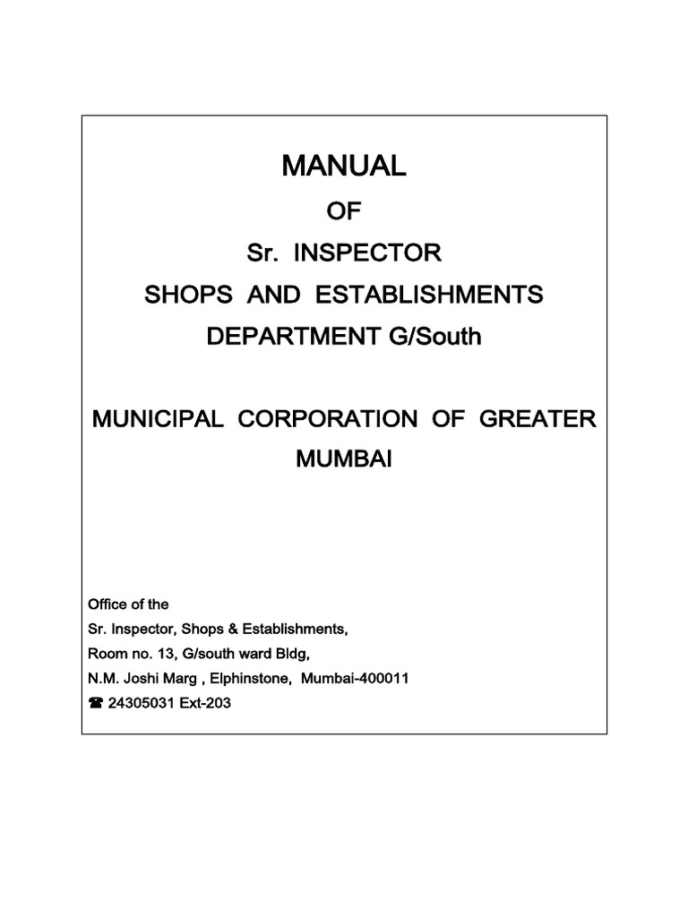 Model RTI 17 Manual Shops & Estt For Ward | PDF