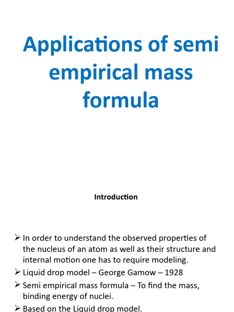 Applications of Semi-Empirical Mass Formula | PDF | Atomic Nucleus ...