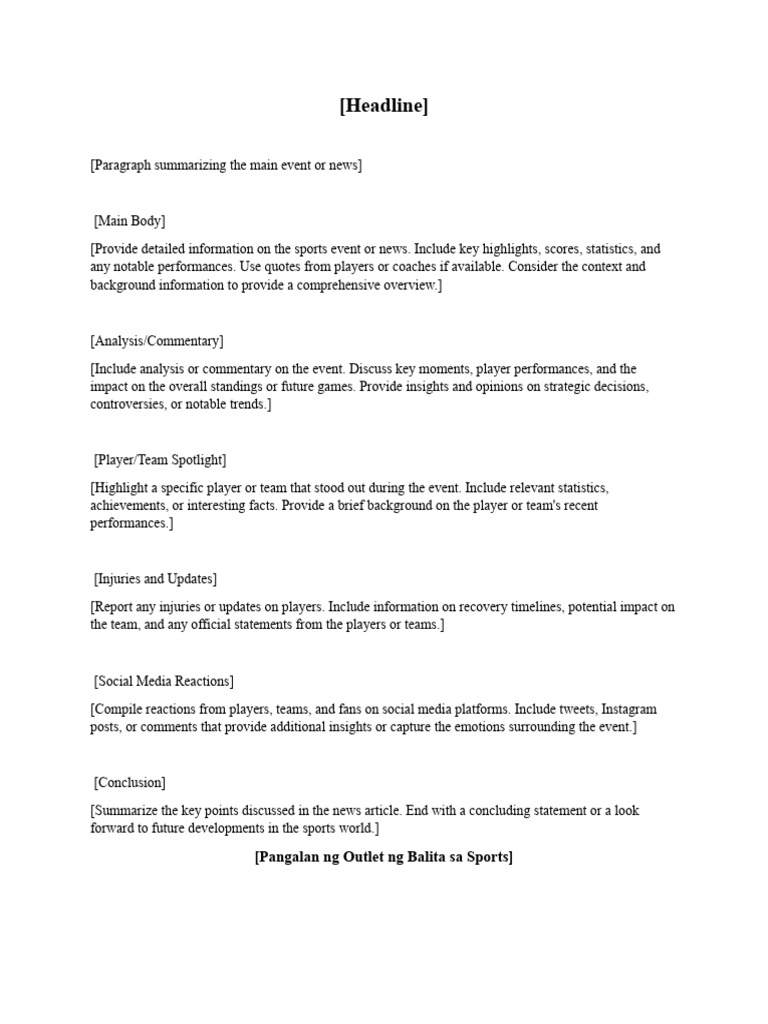 Sports News Template | PDF