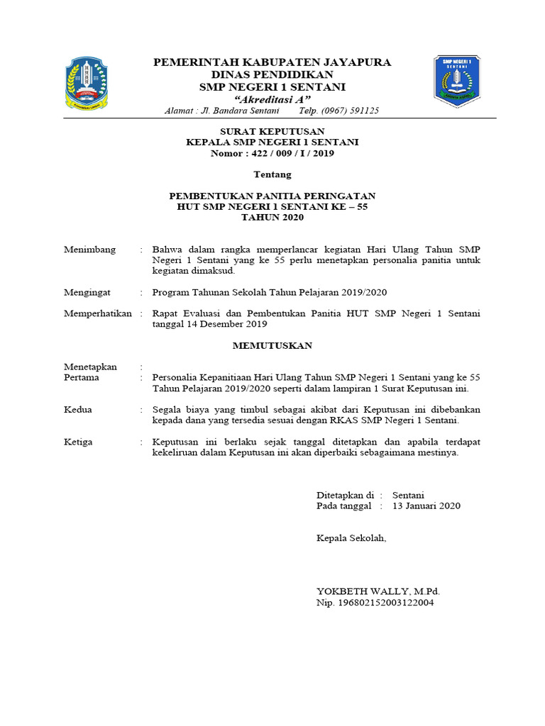 SK Panitia Hut Sekolah | PDF