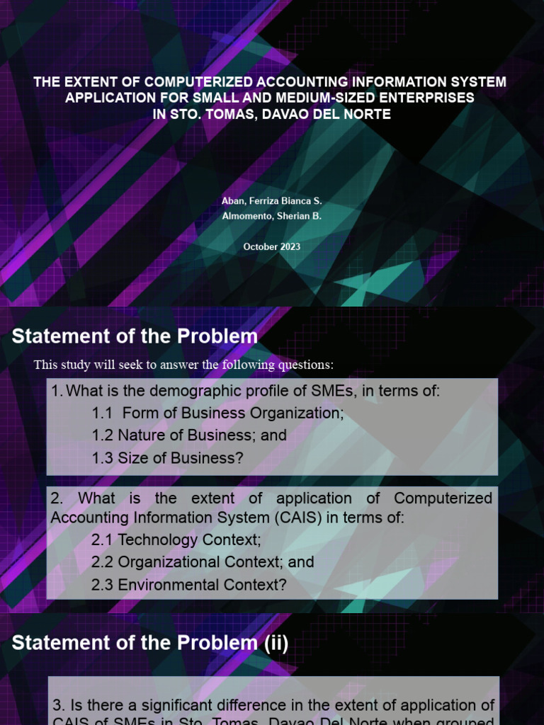 CAIS Adoption in SMEs of Sto. Tomas | PDF | Electronic Data Interchange ...