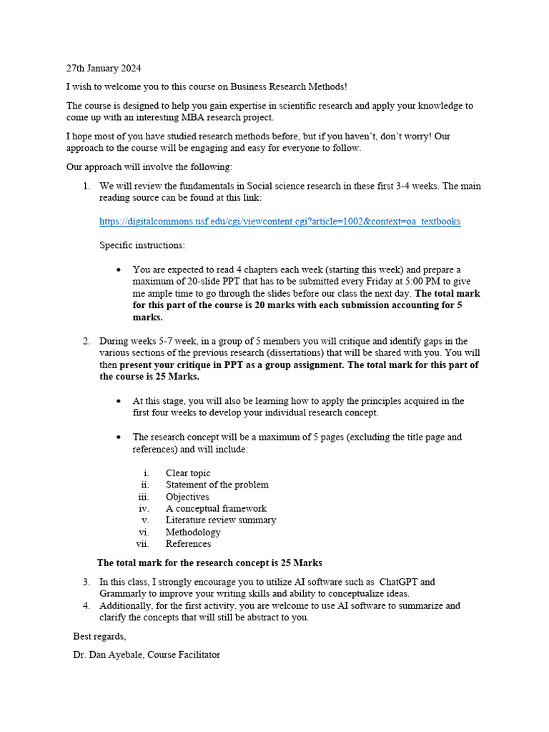 27 - January - MBA - 2023 - Business - Research - Methods - Course ...