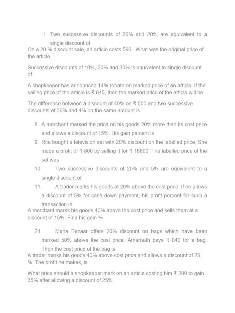 Discount | PDF | Discounts And Allowances | Prices