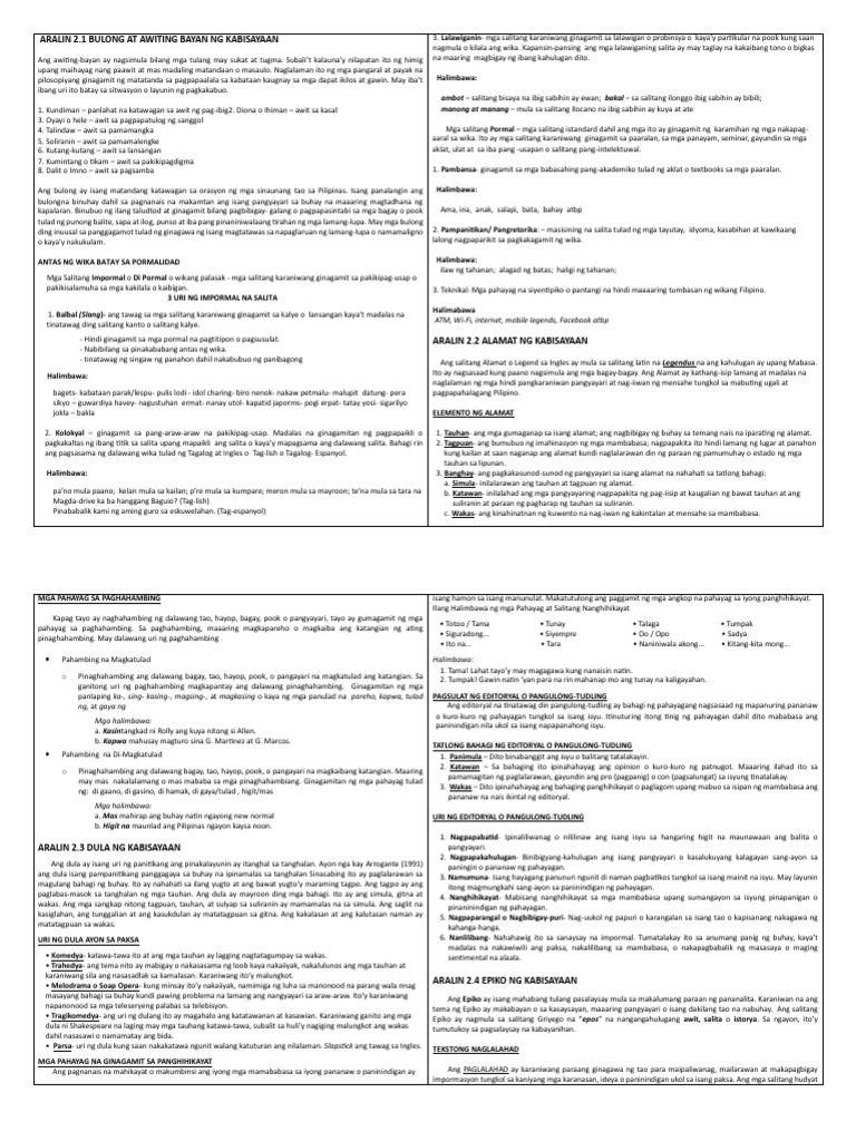 Filipino Assignment | PDF