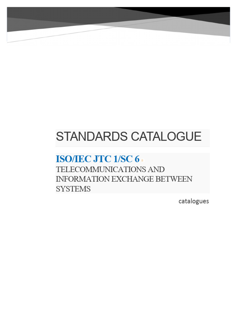 STANDARDS On Telecommunications and Information Exchange Between ...