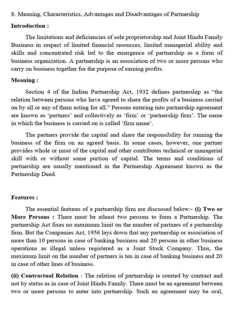 Partnership | PDF | Partnership | Sole Proprietorship