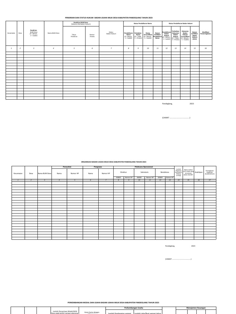 Permohonan Data Bumdes BLN Oktober 2023 | PDF