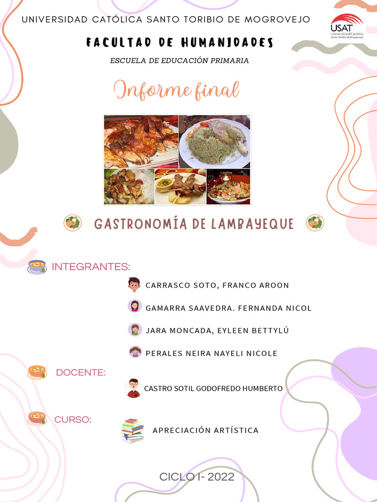 Informe Gastronomía Región Lambayeque | PDF | Postres | Comida y bebida