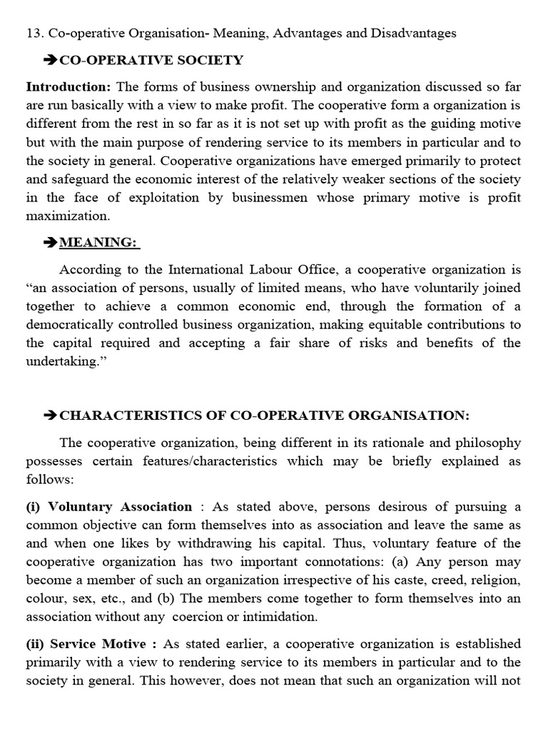 Understanding Cooperative Organizations | PDF
