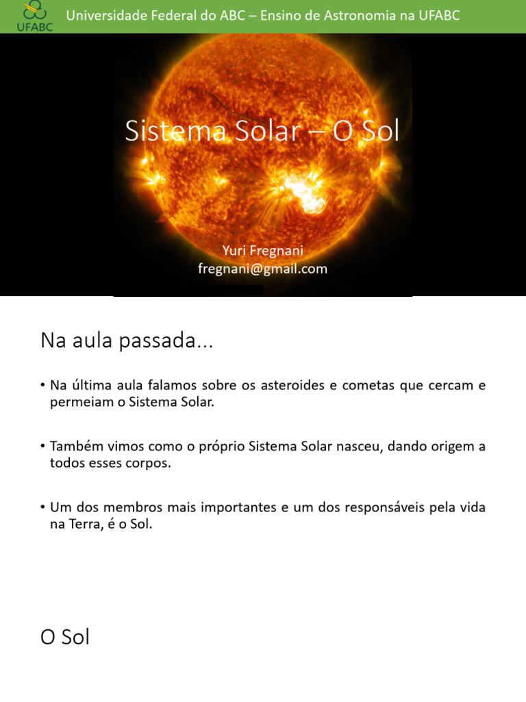 Aula de Astronomia: O Sol | PDF | Sol | Fusão nuclear