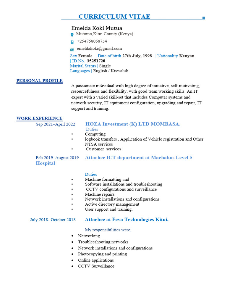 Emelda CV | PDF