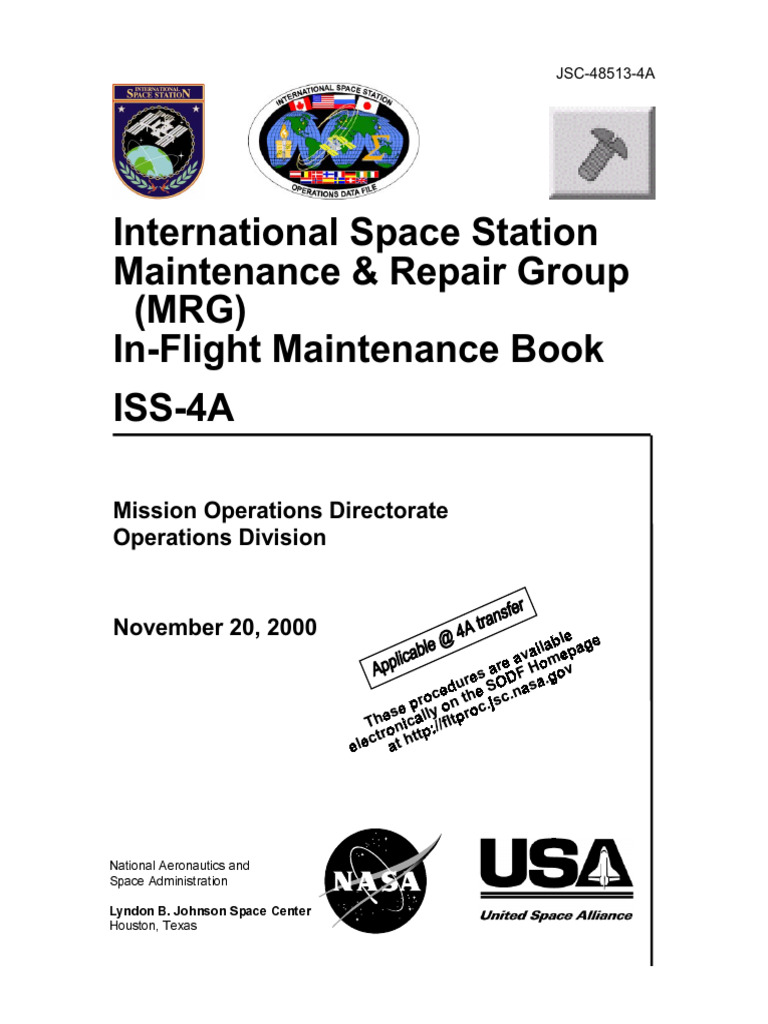International Space Station Maintenance & Repair Group (MRG) In-Flight ...