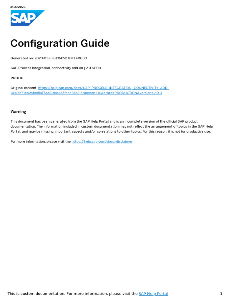 Configuration Guide (PI) | PDF