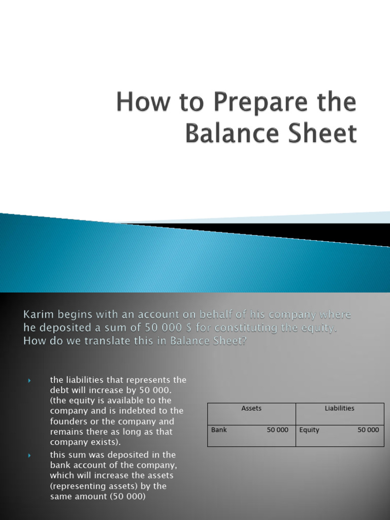 How To Prepare The Balance Sheet | PDF | Equity (Finance) | Banks
